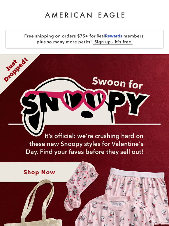 American Eagle: Just dropped! New Snoopy styles to swoon for ️ | Milled
