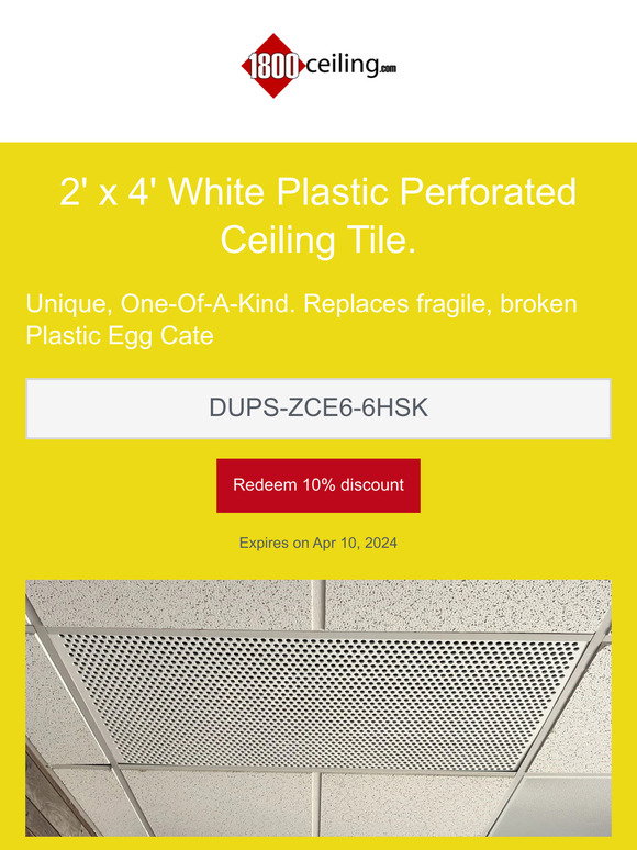 1800Ceiling: Introducing 2x4 Perforated Ceiling Tile | Milled