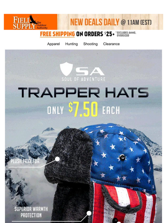 Field Supply: $7.50 for awesome, warm SA Trapper flyer hats! | Milled