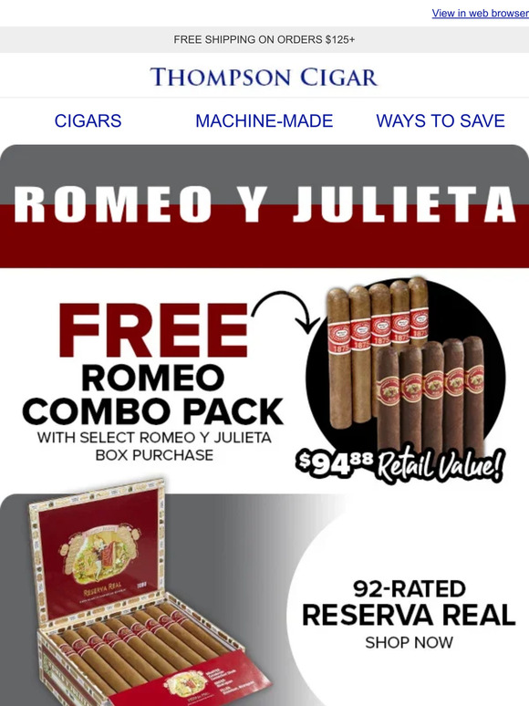 Thompson Cigar: 10 FREE Cigars With Select Romeo Box Purchase | Milled