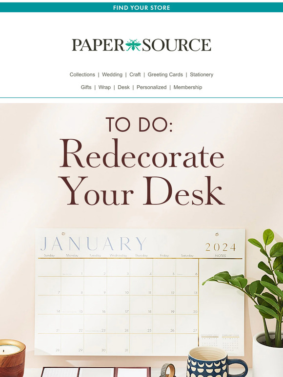Paper Source: Start 2024 With a Brand New Desk | Milled