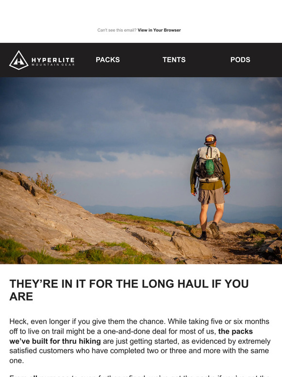 Hyperlite Mountain Gear: Our Packs for Thru Hiking: Built to Get You ...