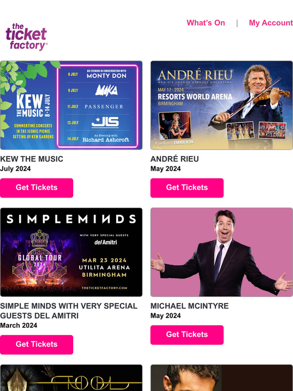The Ticket Factory: Kew The Music, André Rieu, Simple Minds With Very ...
