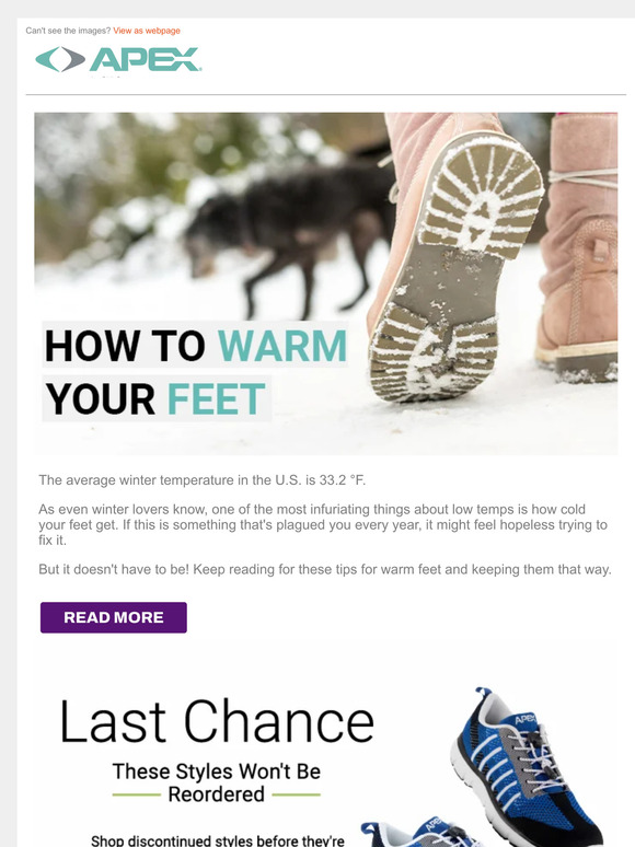 Apex Foot: Have cold feet? Here's how to warm them up. | Milled