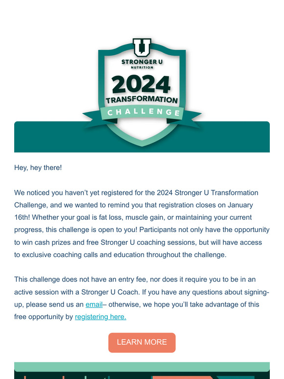 Stronger U Nutrition: There's still time to join Stronger U's 2024 ...