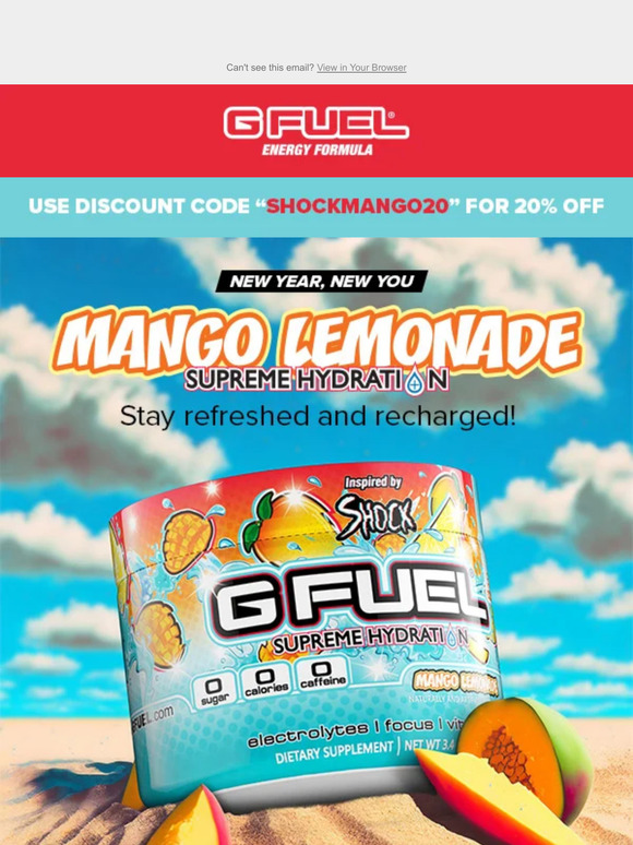 G FUEL: Revitalize Your Taste Buds with Shock’s Mango Hydration! 🥭 | Milled