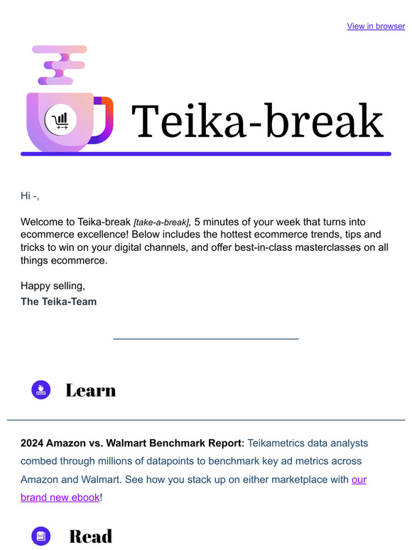 Teikametrics: The 2024 Amazon vs Walmart Benchmarks Report is in! | Teika-break Newsletter ☕ ...