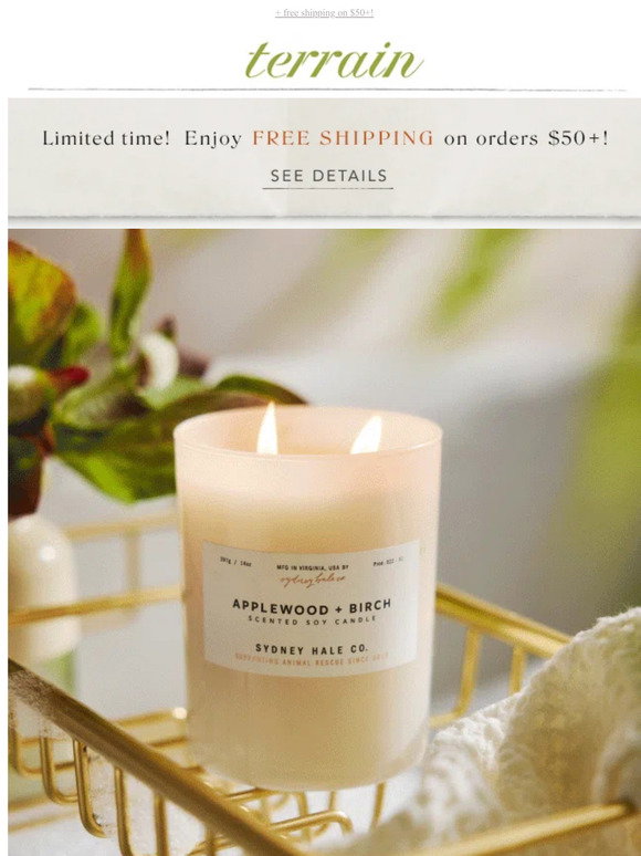 Terrain: Glowy candles for cozy winter spaces. | Milled