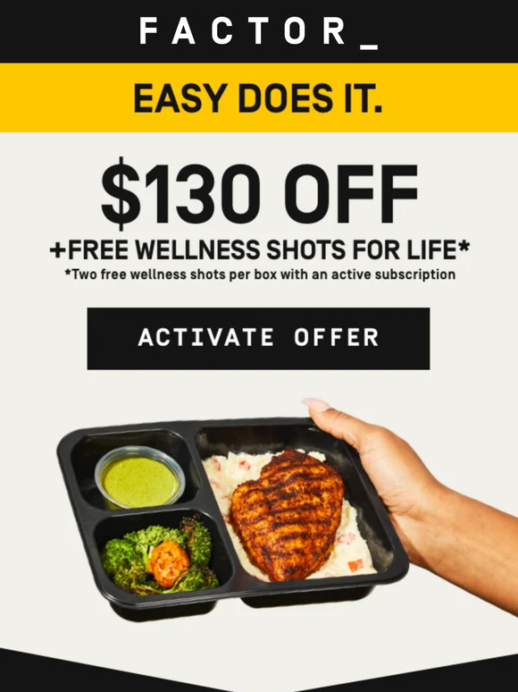 Factor: $130 OFF | Pre-portioned meals, delivered! 🚚 | Milled