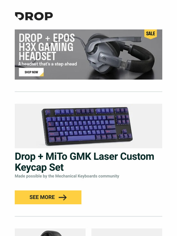 Drop: Drop + MiTo GMK Laser Custom Keycap Set, Sennheiser HD 660 S2 Headphones, HeiKey Warrior ...