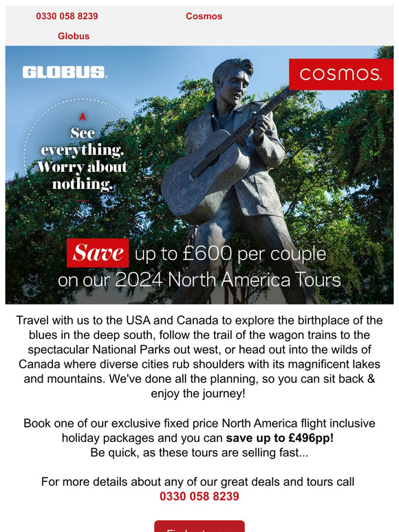 Cosmos Holidays: It’s Now or Never on these top tours | Milled