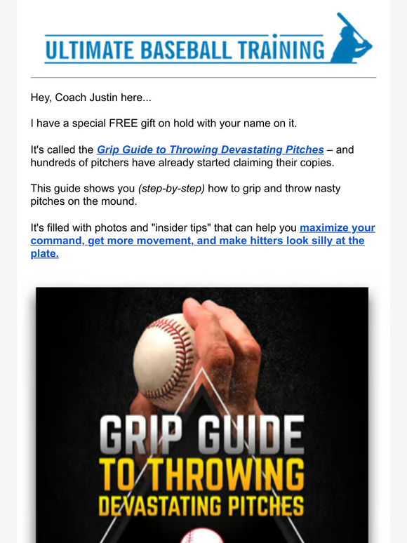 Ultimate Baseball Training: Where do I send your FREE pitching grip guide? | Milled