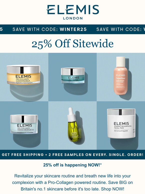 Elemis Email Newsletters: Shop Sales, Discounts, and Coupon Codes