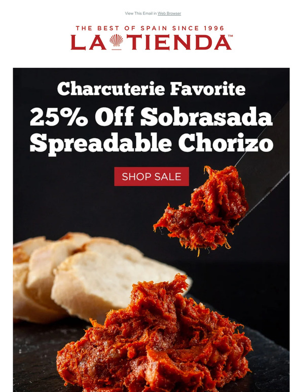 La Tienda: 25% Off Charcuterie Favorite Sobrasada Spreadable Chorizo ...