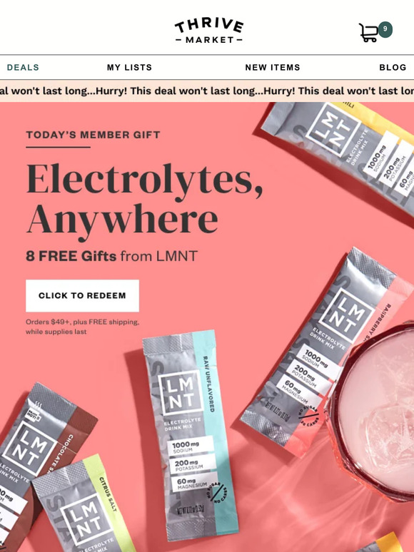 Thrive Market: 8 FREE gifts from LMNT 🍋 | Milled