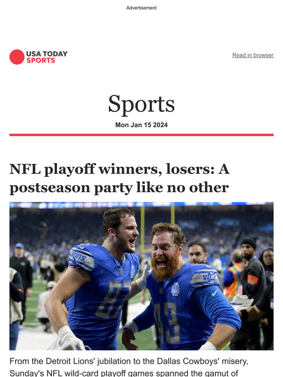 USA TODAY: NFL winners, losers: Postseason party like no other | Milled