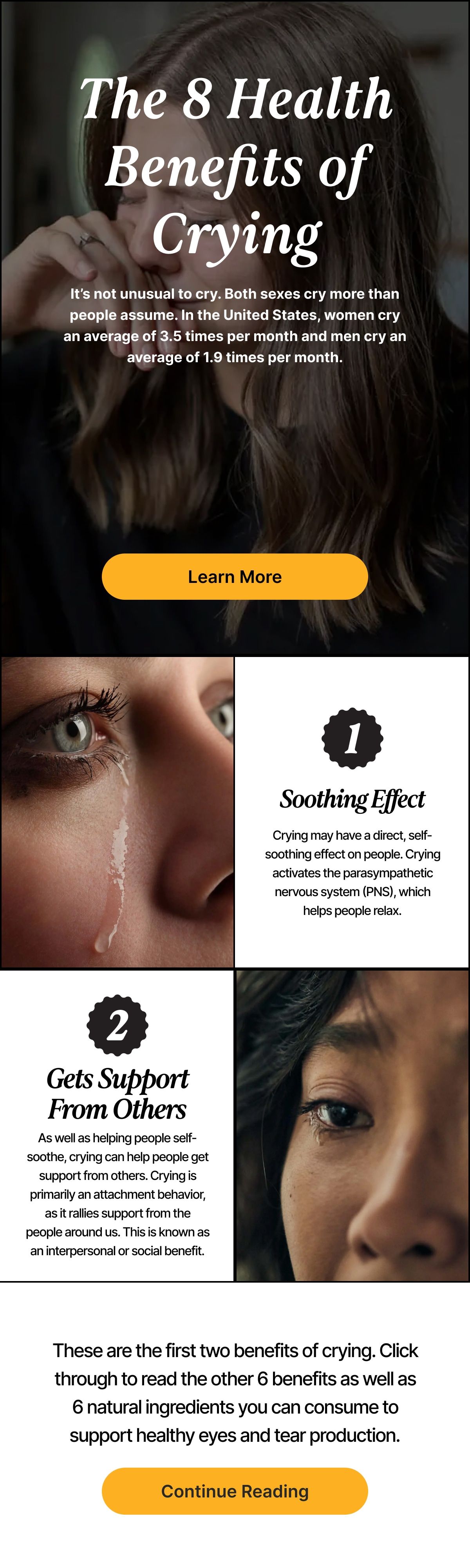 UMZU: The 8 Health Benefits of Crying. | Milled