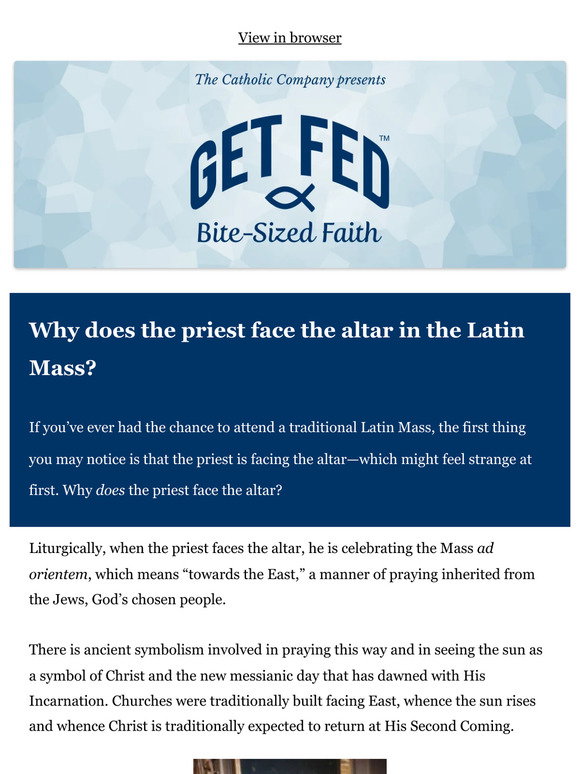 The Catholic Company: Why does the priest face the altar in the Latin ...