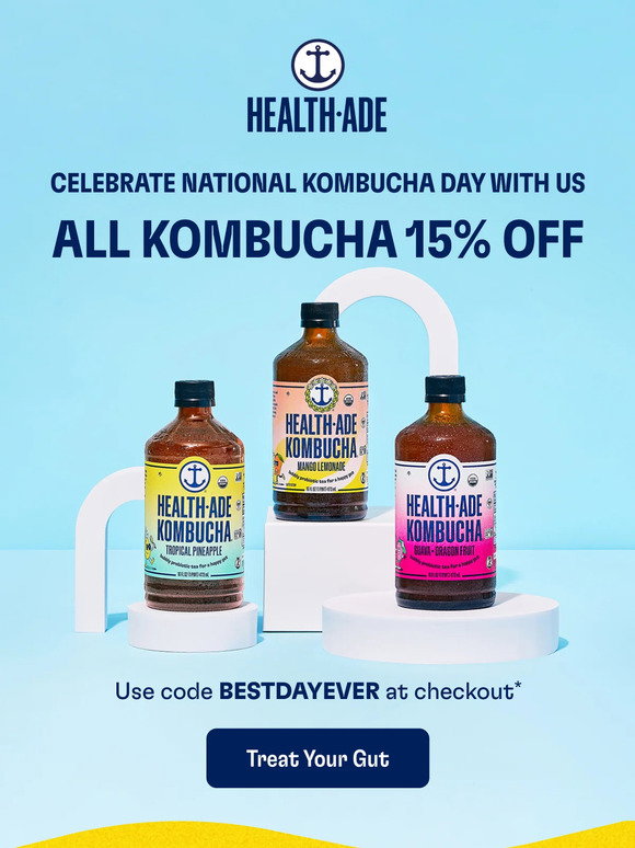 Health-Ade: Celebrate Natl. Kombucha Day with 15% Off! 🙌 | Milled