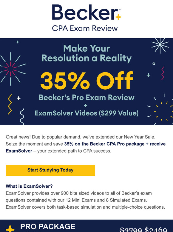 Becker: There's still time! Save 35% on Pro + receive ExamSolver! | Milled