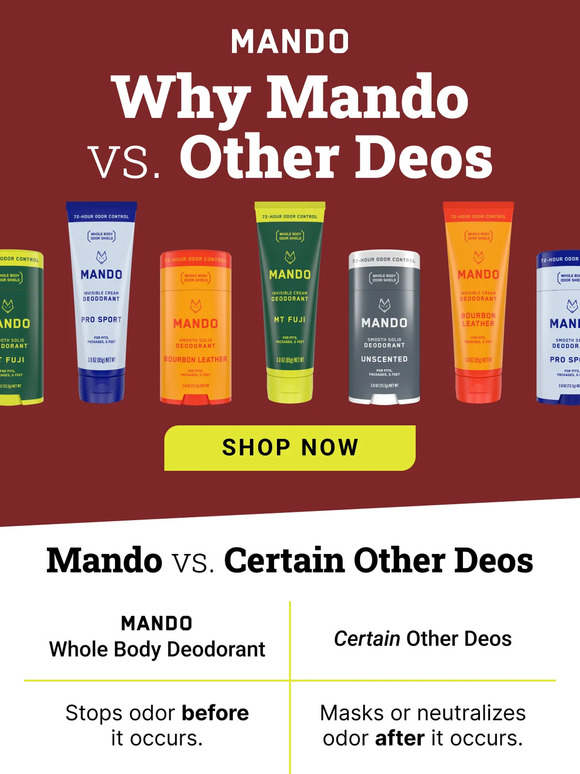 Mando: 3️⃣ more reasons to choose Mando Whole Body Deodorant | Milled