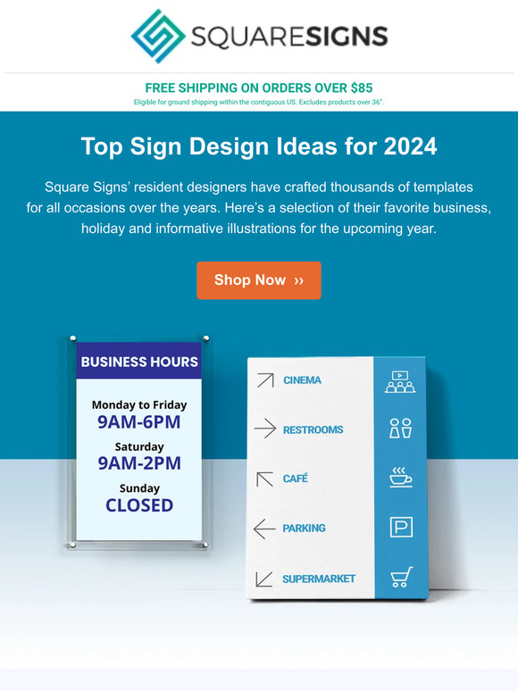 Square Signs: Discover the Best Sign Design Trends of 2024 | Milled