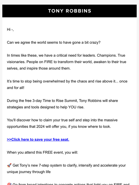 Tony Robbins: [Time to Rise] This is what the world needs | Milled