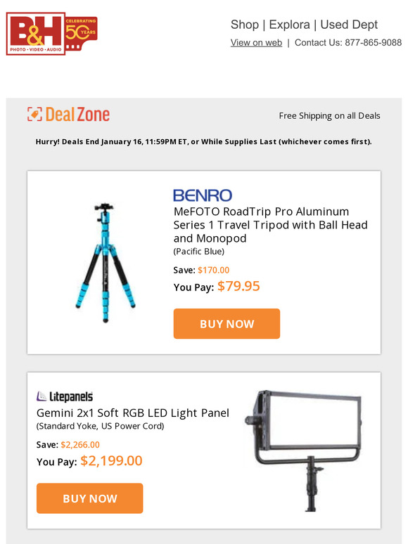 B&H Photo Email Newsletters: Shop Sales, Discounts, and Coupon Codes
