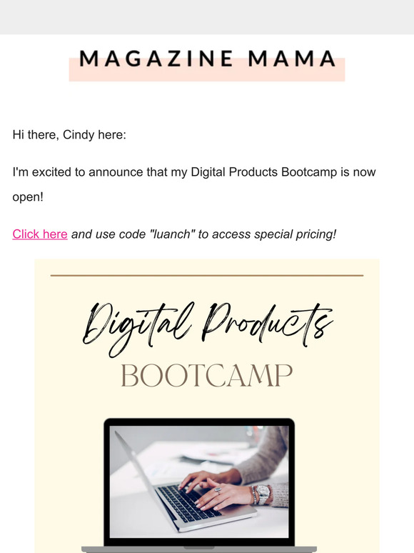 Magazine Mama: Digital Products Bootcamp Now Available! | Milled