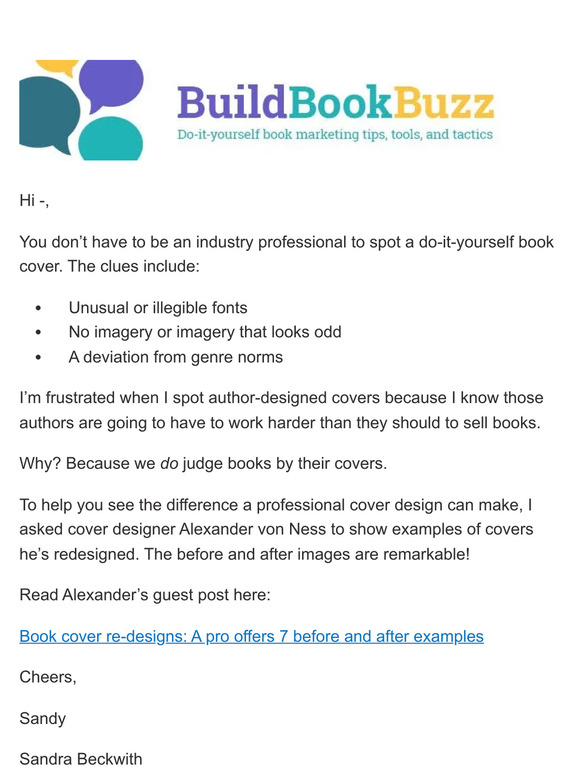 Build Book Buzz: [Build Book Buzz] Does your book cover suck? | Milled