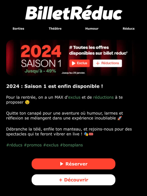 BilletReduc FR: Toutes les réducs' de la nouvelle saison ! | Milled