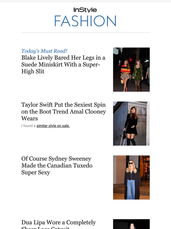 InStyle: Blake Lively showed off her legs in a miniskirt with a super-high slit | Milled