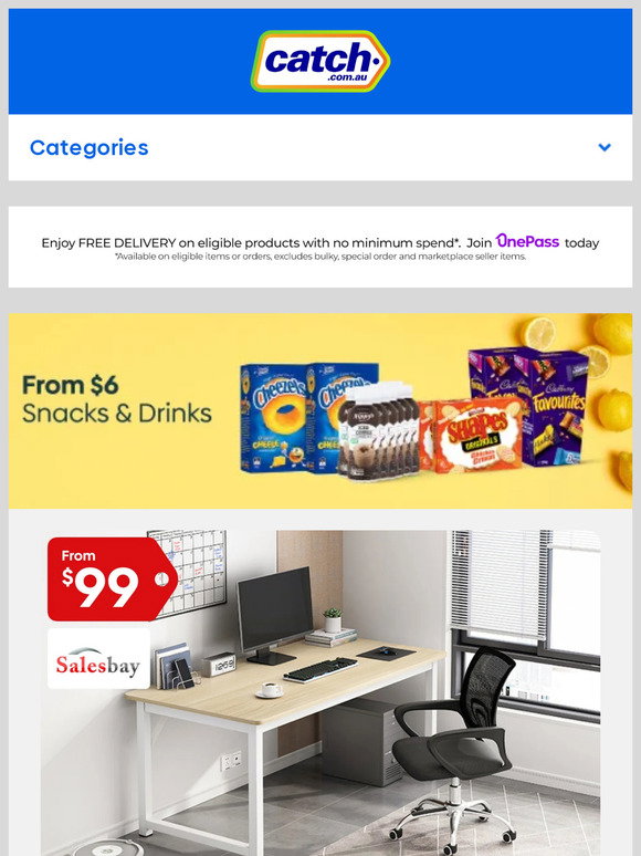 Catch: 💻 Home & Office Furniture From $99 | Milled