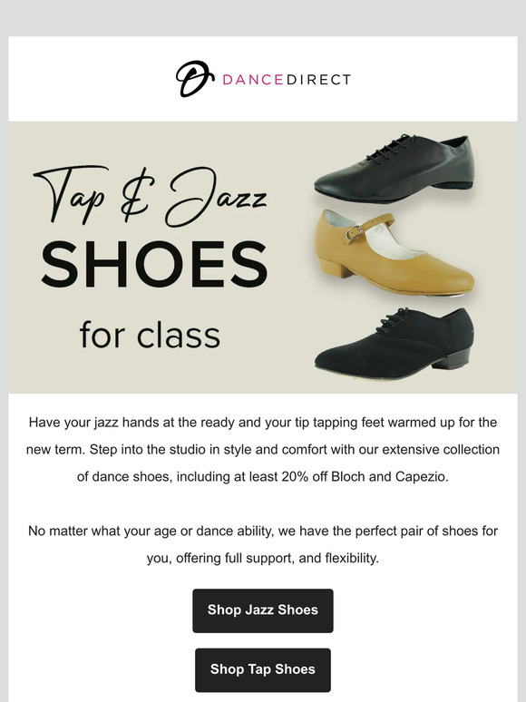 Dance Direct: Jazz & Tap Shoes for the new term | Milled