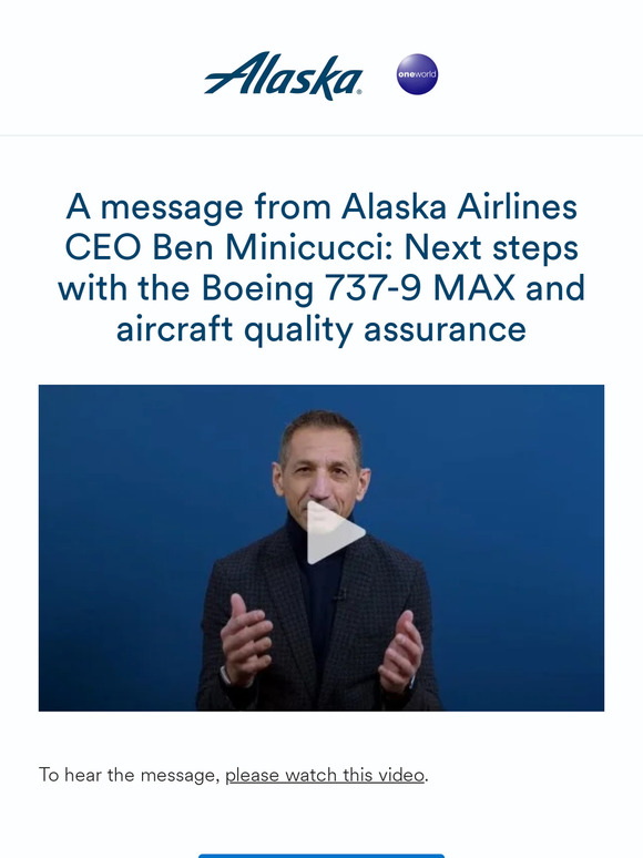Alaska Airlines: Video update from CEO Ben Minicucci | Milled