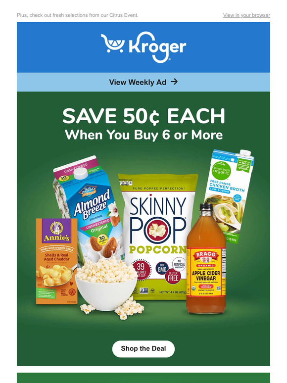 Kroger: Open Up ️ Your Weekly Ad is Here | SAVE 50¢ Each | Unpeel ...