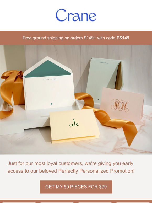 Crane & Co: Early Access to $99 Personalized Stationery Inside! | Milled