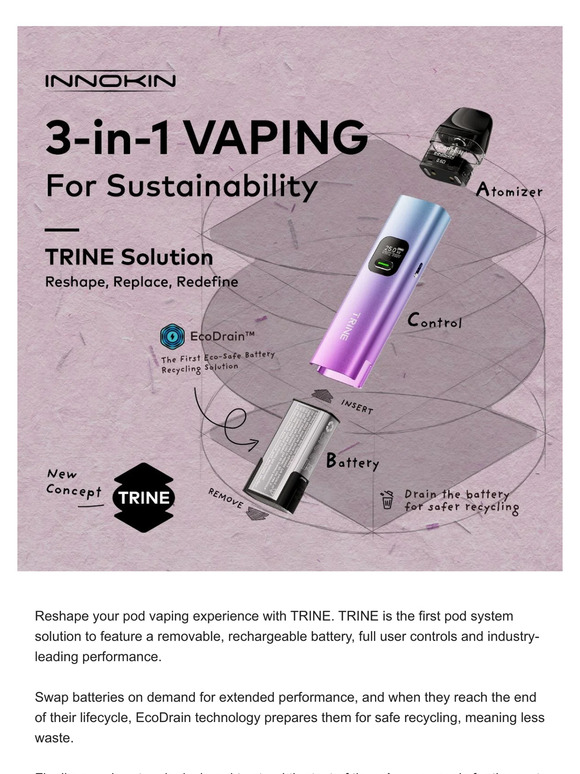 Innokin: Introducing Trine Solution: 3-in-1 Vaping for Sustainability ...