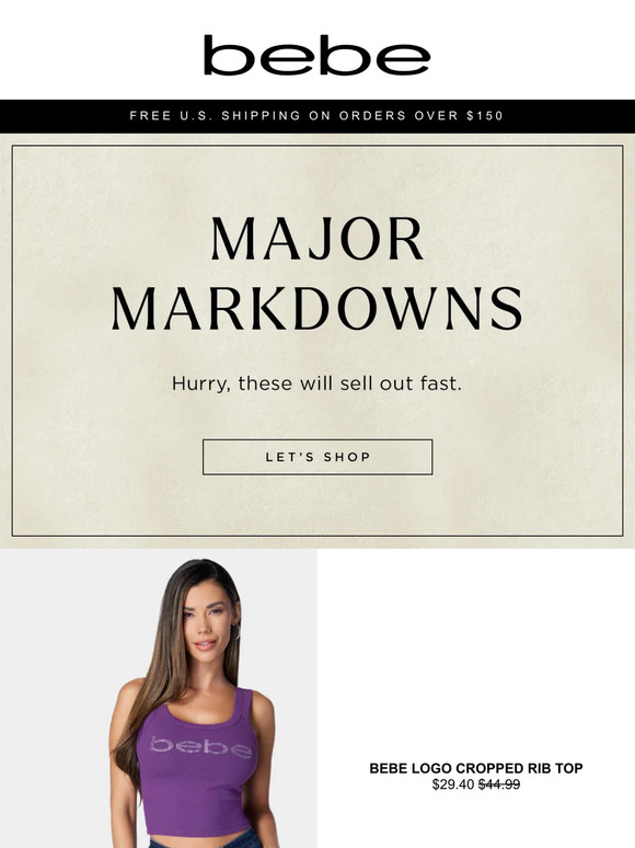 Bebe: Totally sale out. | Milled