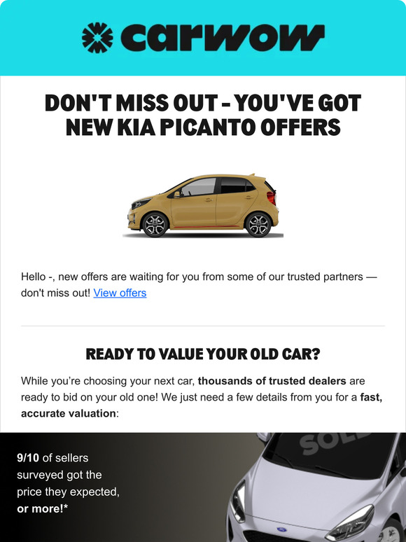 Carwow: You received new offers for Kia Picanto and more | Milled