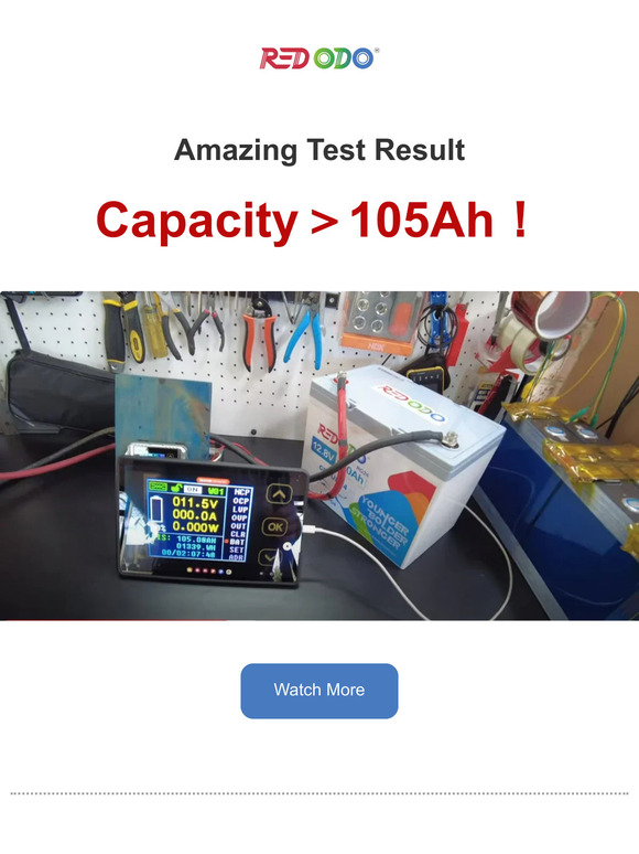 Redodo: 🔥Amazing Test Result: Capacity ＞105Ah!! Power Up Like Never ...