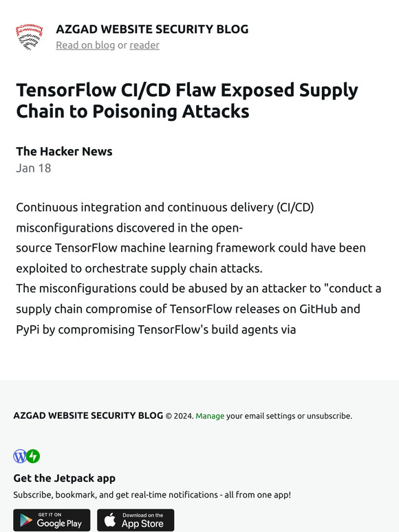 ARANET LLC.: TensorFlow CI/CD Flaw Exposed Supply Chain to Poisoning ... ARANET LLC.: TensorFlow CI/CD Flaw Exposed Supply Chain to Poisoning ...