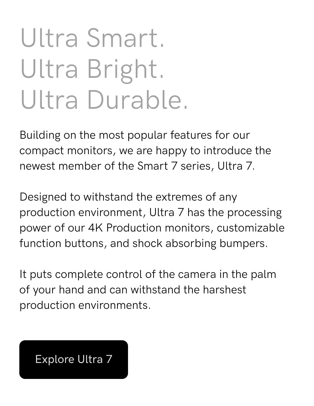 smallHD: Meet Ultra 7: Built to withstand the harshest production ...