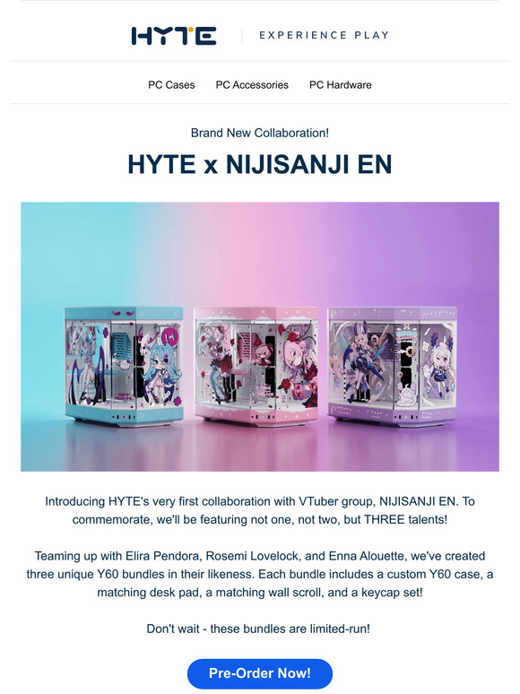 HYTE: Introducing the NIJISANJI EN Y60 Case Bundles! | Milled