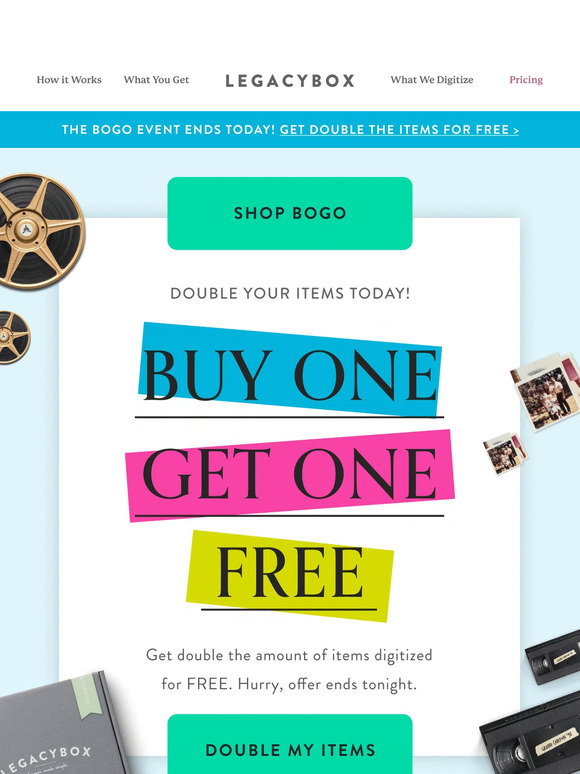 Legacybox: HOURS LEFT double your digitized items for FREE | Milled