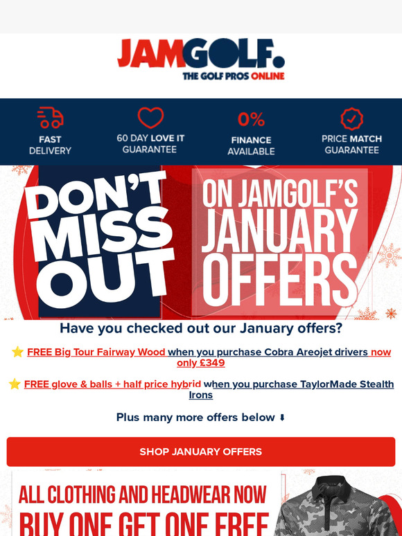 Jam Golf: Check out these MASSIVE January offers | Milled