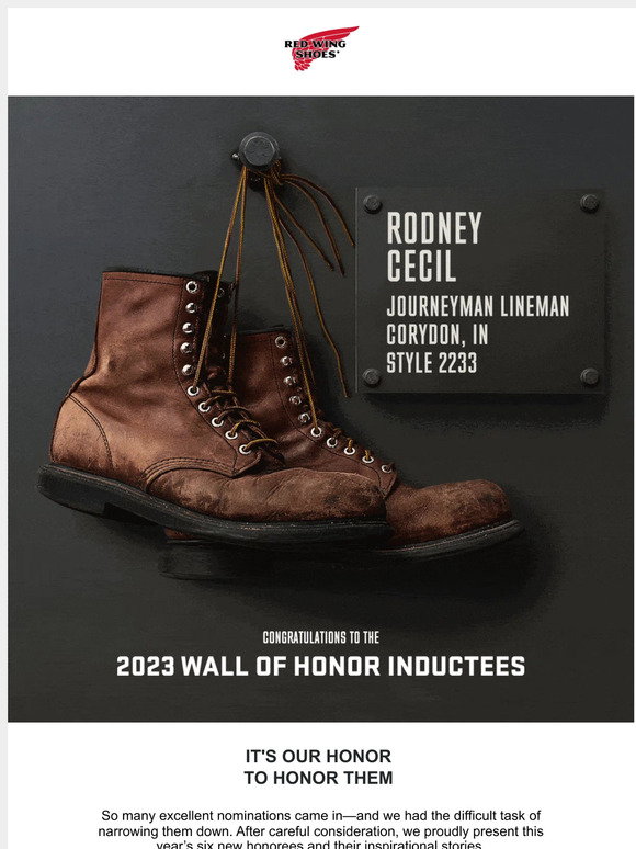Red Wing Shoes: Congrats, 2023 Wall of Honor Inductees | Milled