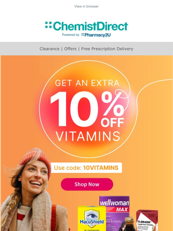 Chemist Direct: Save an Extra 10% on Vitamins | Milled