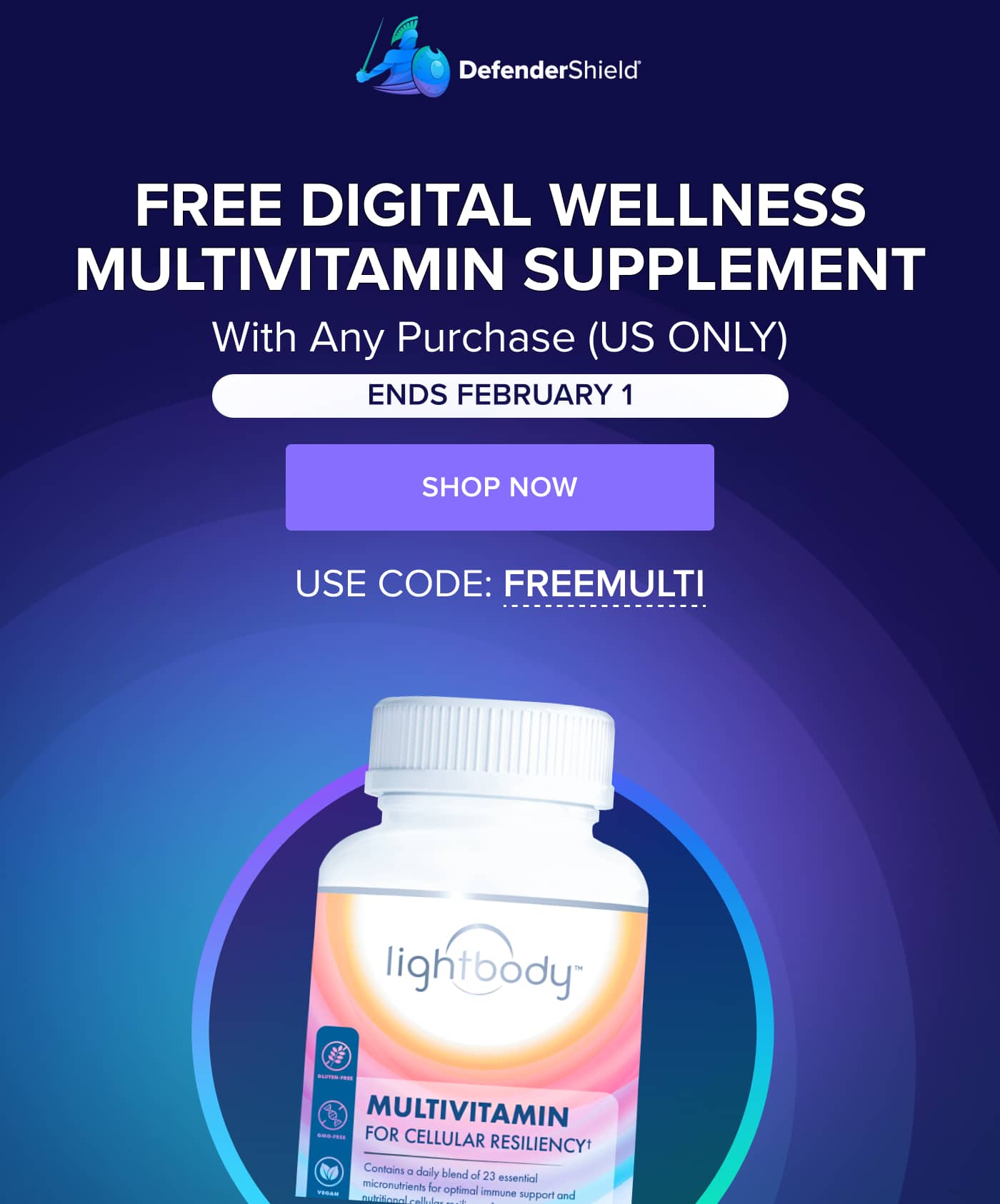 DefenderShield: Free Multivitamin With Any Purchase! | Milled