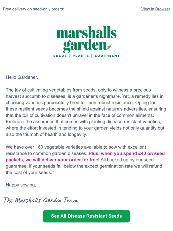 Birds & Bees: Conquer Garden Frustration with Disease-Resistant Seeds ...